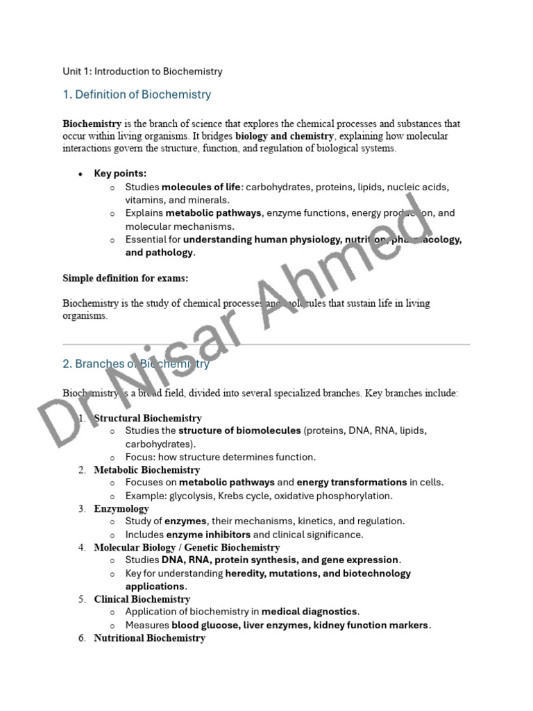 biochemistry by Nisar Ahemd | PDF | Carbohydrates | Lipid