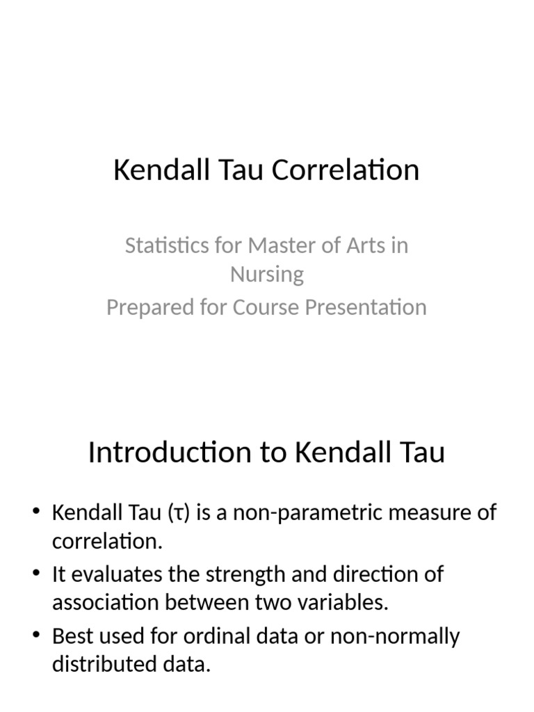 Understanding Kendall Tau in Nursing Research | PDF | Statistics ...