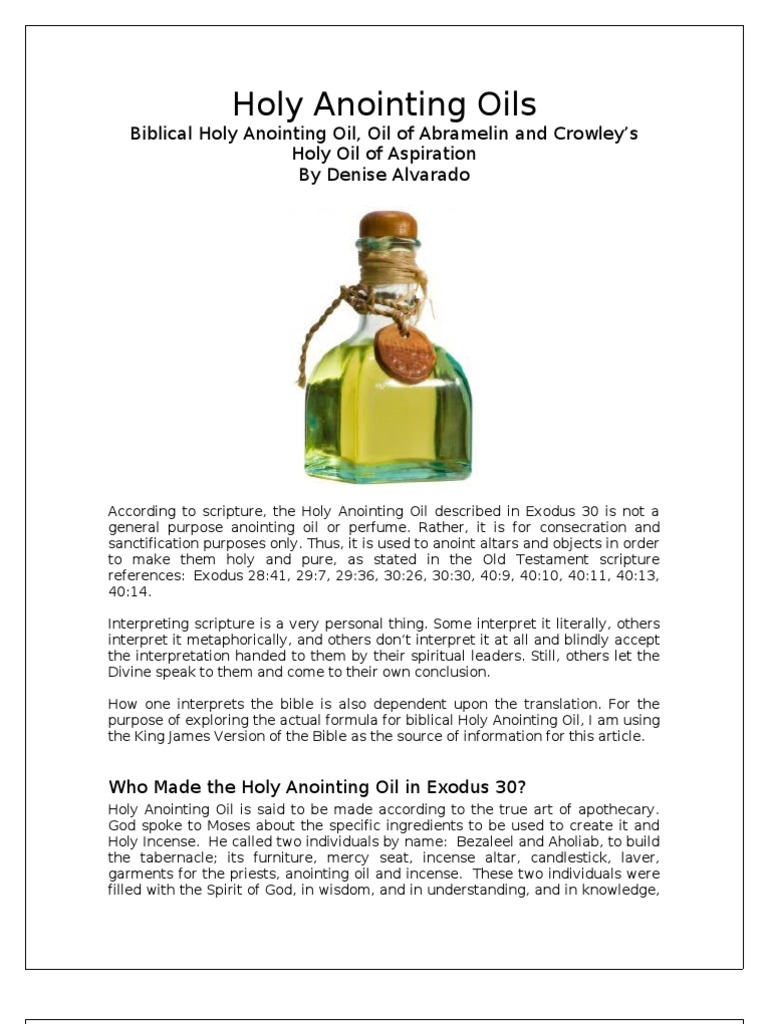 About The Holy Anointing Oil | PDF | Religious Behaviour And Experience ...
