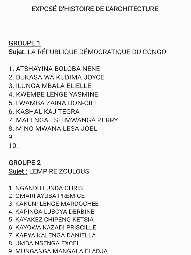 Liste Des Groupes | PDF