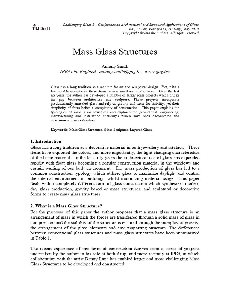 Mass Glass Structures in Architecture | PDF | Glasses | Prestressed ...
