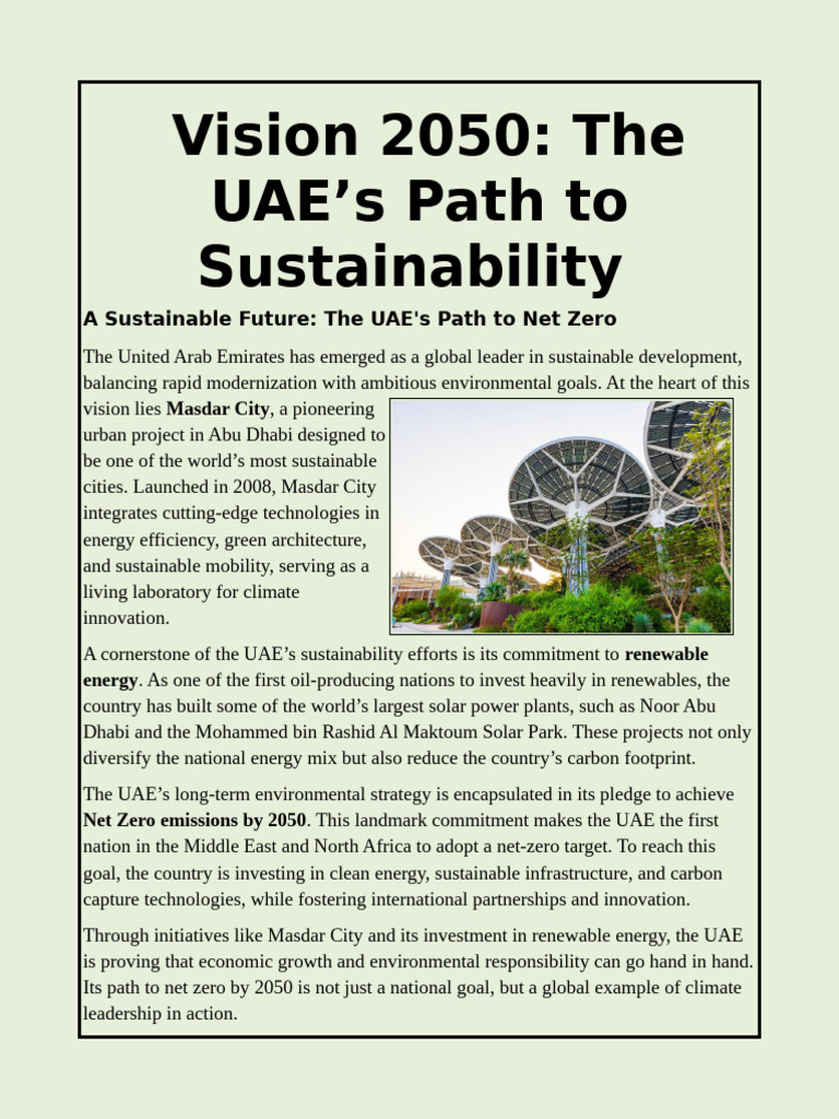 Sustainable Uae | PDF