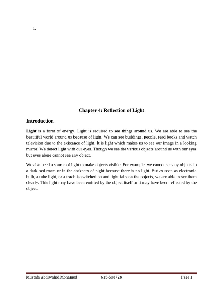 Understanding Light Reflection Concepts | PDF | Light | Mirror