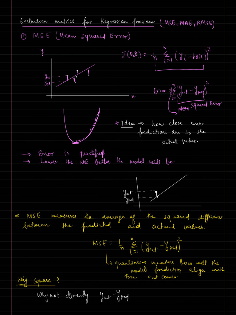Evaluation Metrics MSE, MAE, RMSE | PDF