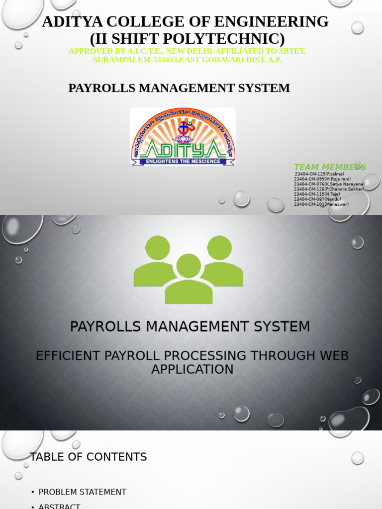 Payroll Management System Overview | PDF | Payroll | Employment