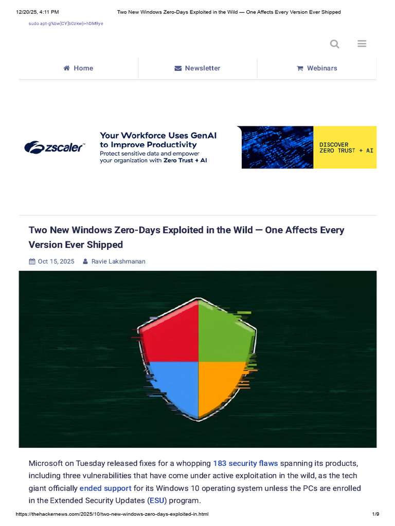Windows Zero-Day Vulnerabilities Exploited | PDF | Security | Computer ...