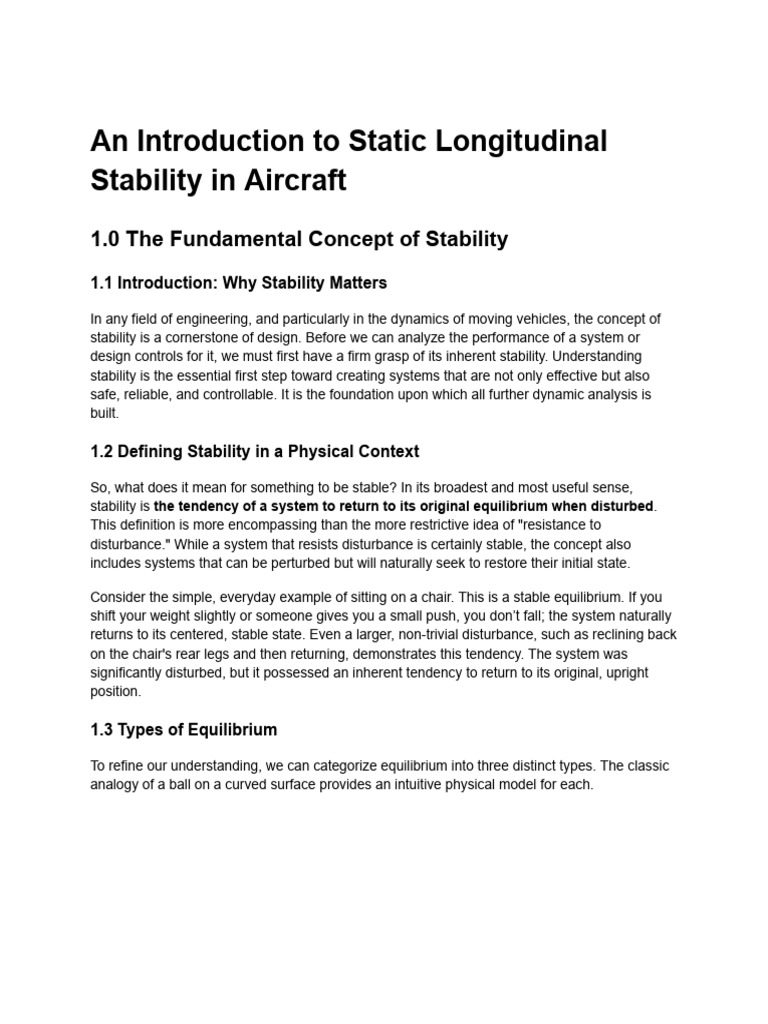 02 an Introduction to Static Longitudinal Stability in Aircraft | PDF ...