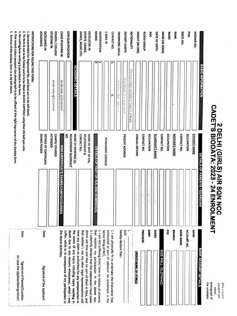 Enrollment Form 23 | PDF