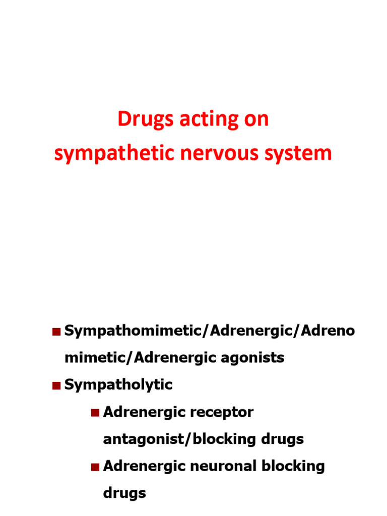 Drugs acting on adrenergic nervous system | PDF | Stimulant ...