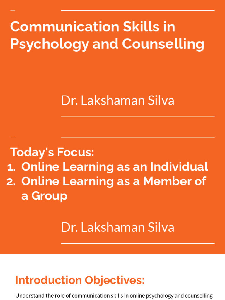 Communication Skills in Psychology and Counselling | PDF