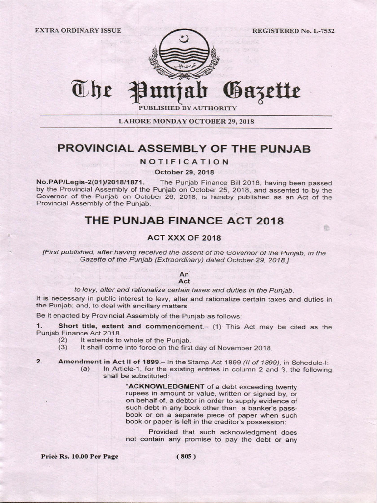 Finance Dept Act | PDF