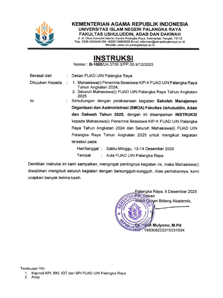 Instruksi Smoa Fuad | PDF