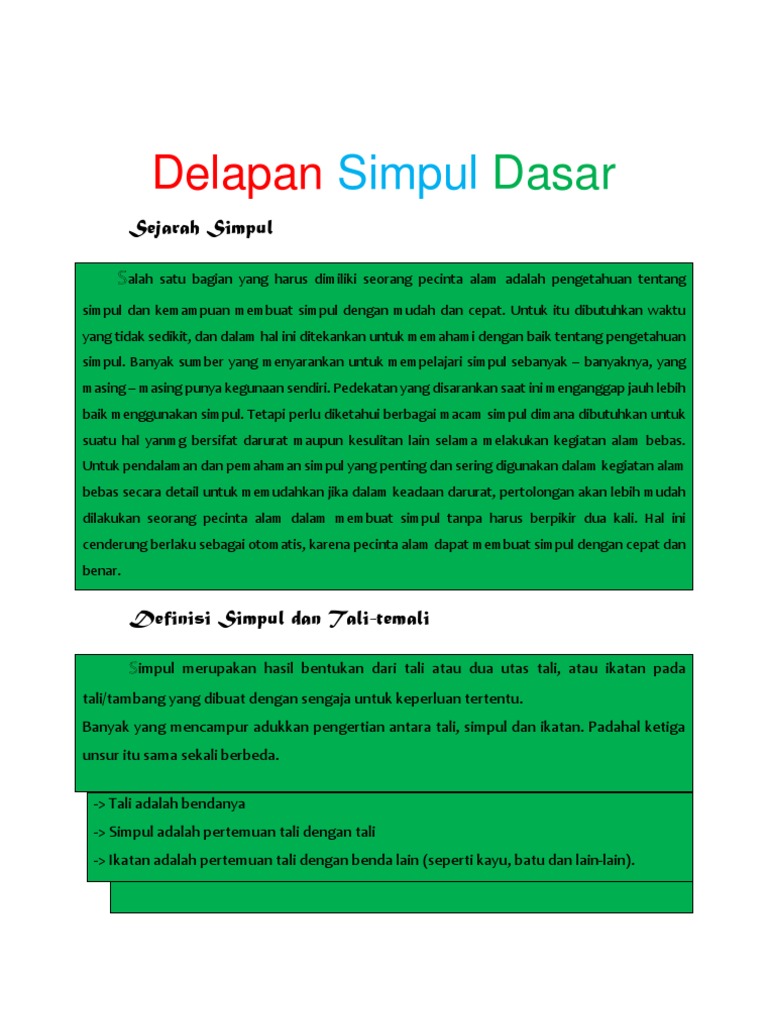 8 Simpul Dasar 11 | PDF