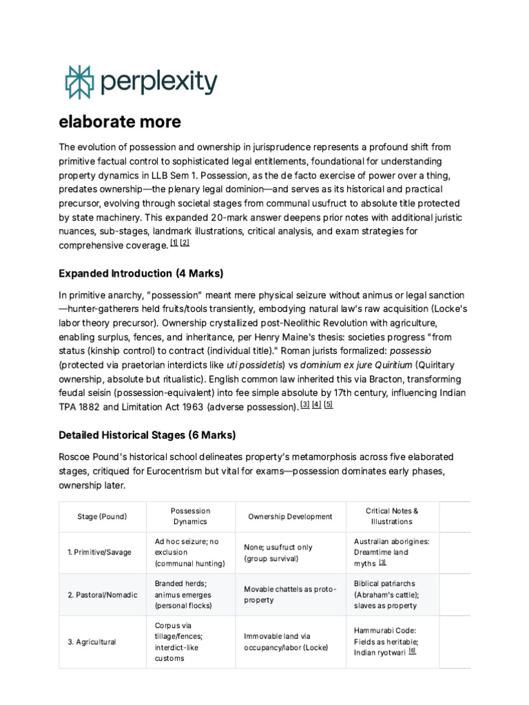 Evolution of concept of possession and Ownership | PDF | Property | Private Law