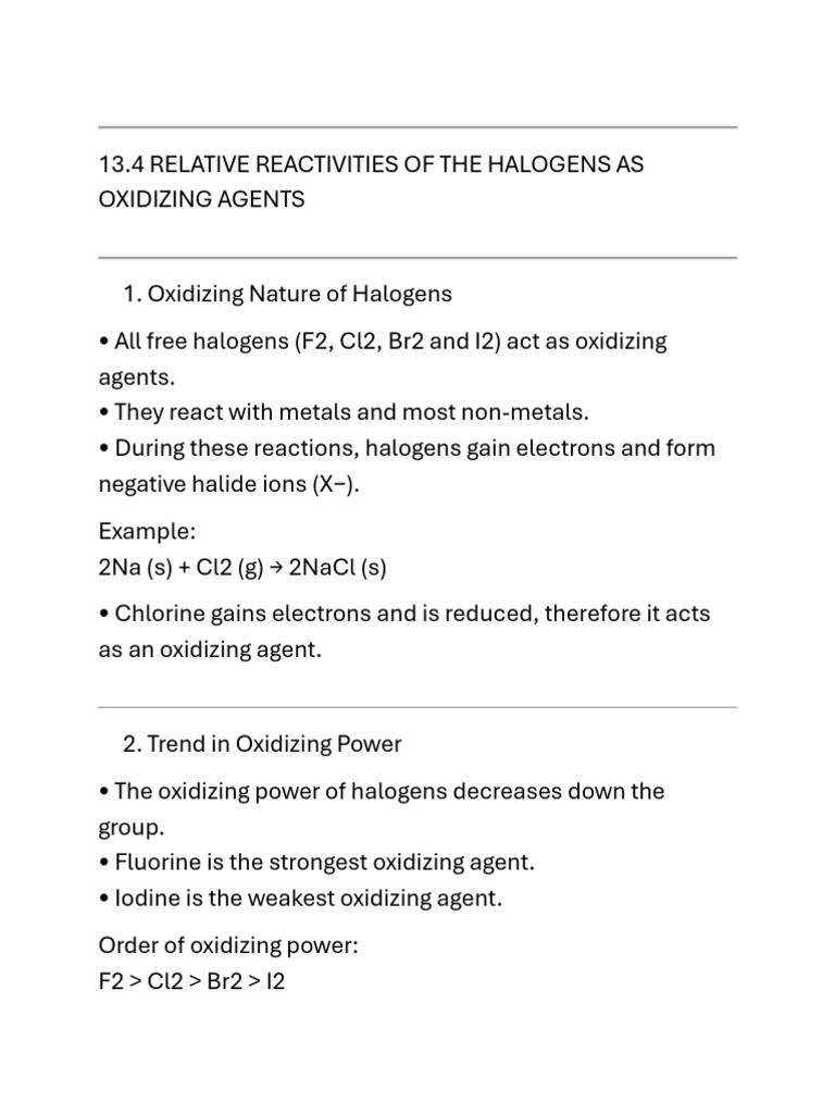 Relative Halogens | PDF