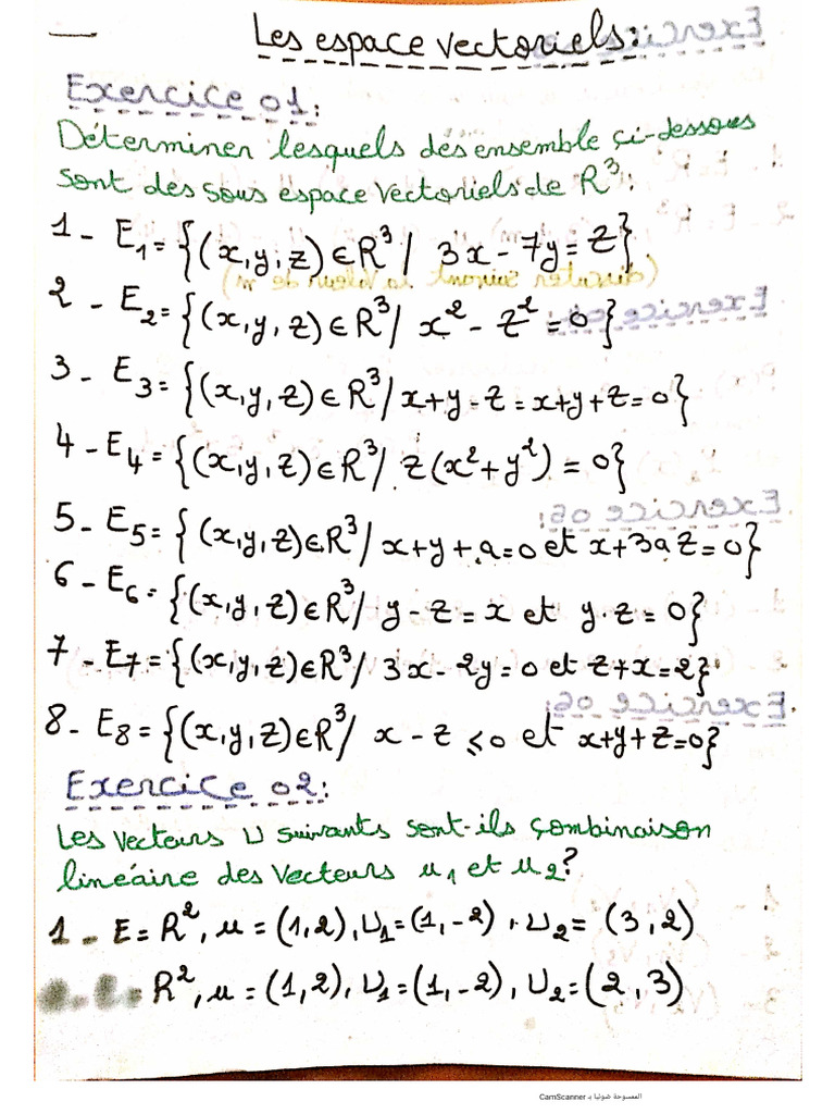 Les Espace Vectoriels | PDF