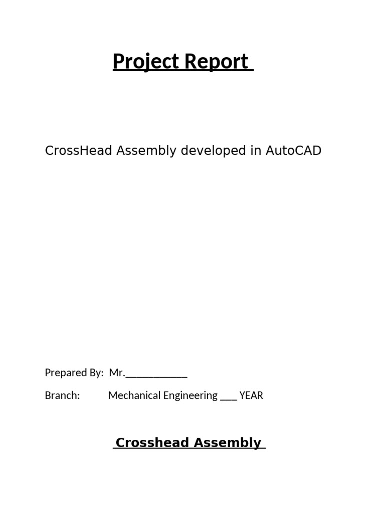 Project of AutoCAD To Create Crosshead Assembly | PDF | Piston | Circle