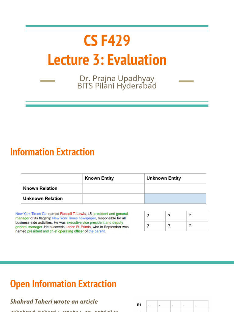 Lecture 3 Evaluation | PDF | Statistical Classification | Statistical Data Types