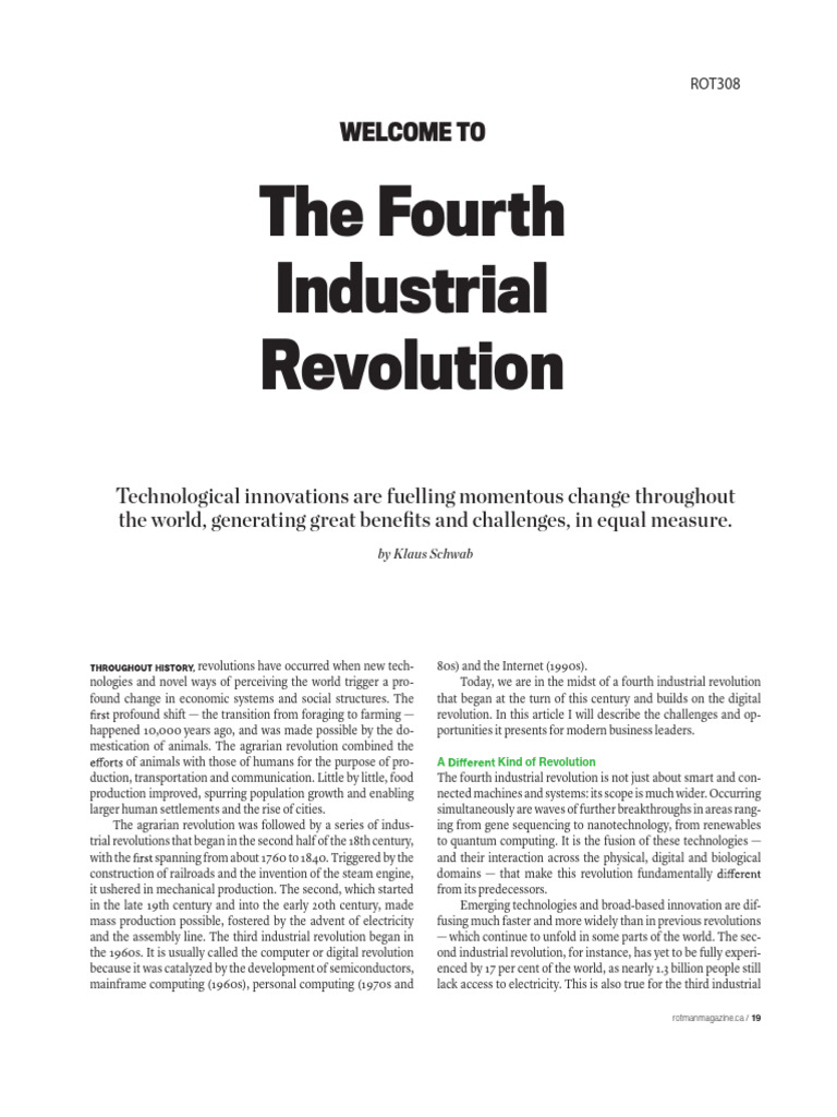Understanding the Fourth Industrial Revolution | PDF | Artificial ...