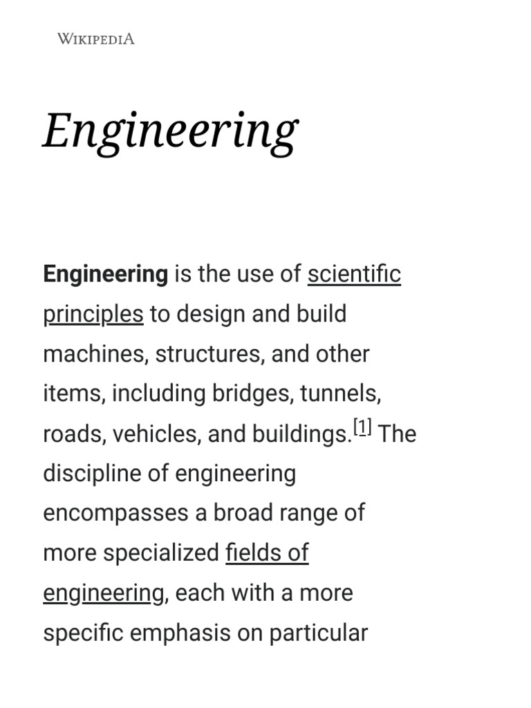 Engineering - Wikipedia | PDF | Engineering | Machines