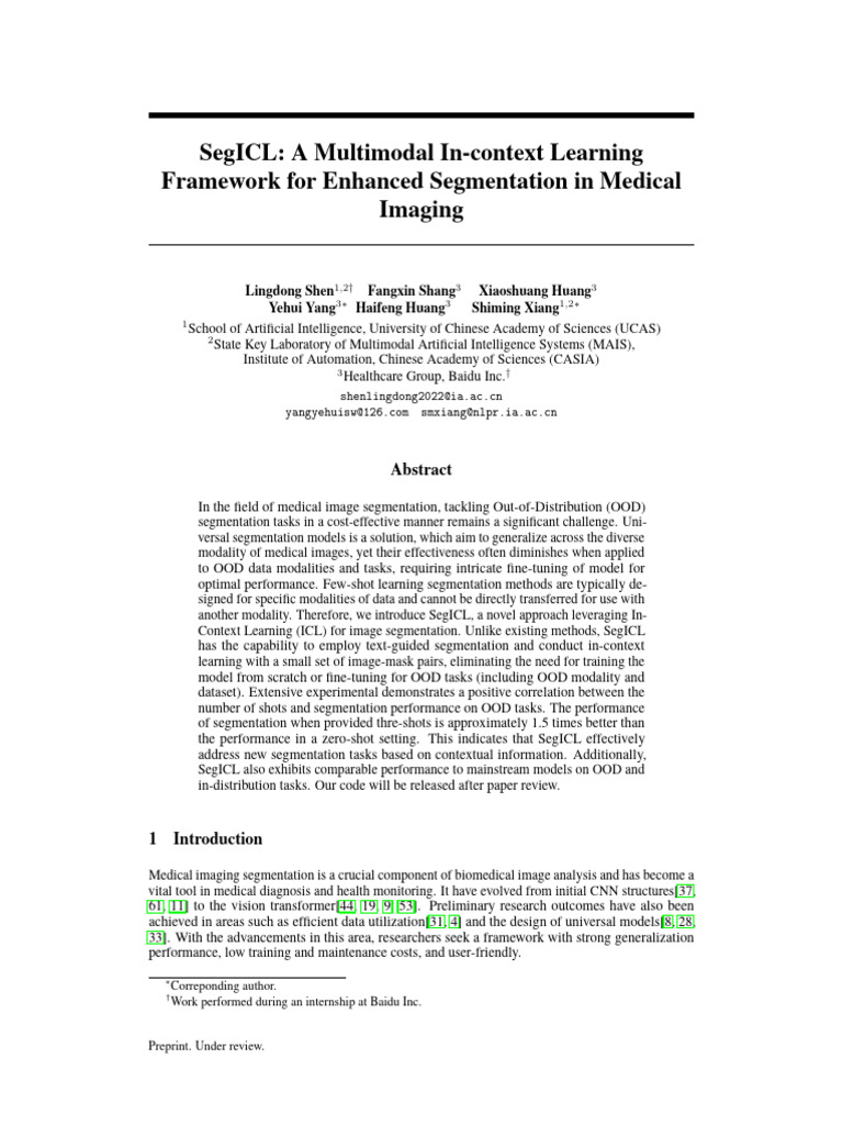 SegICL - A Multimodal In-Context Learning Framework For Enhanced ...