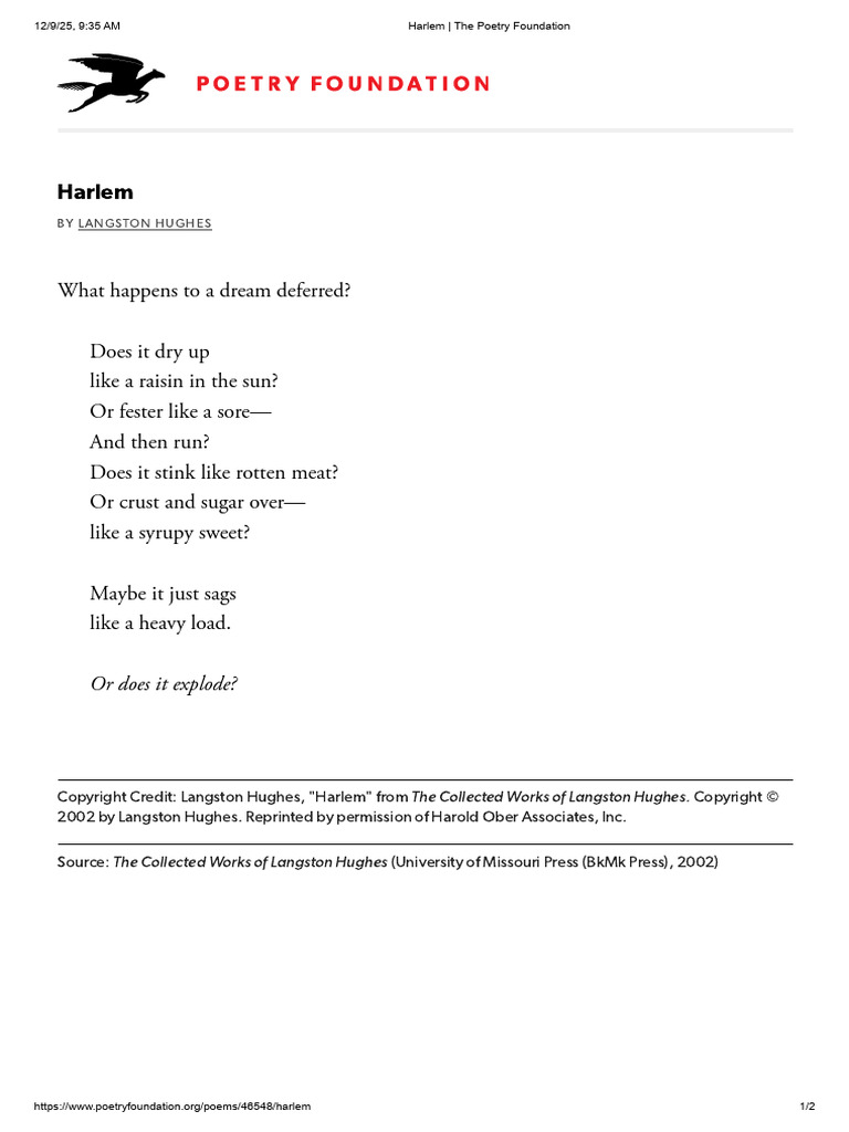 Harlem _ the Poetry Foundation | PDF