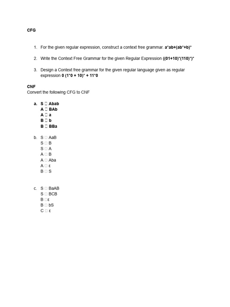 CFG + CNF | PDF