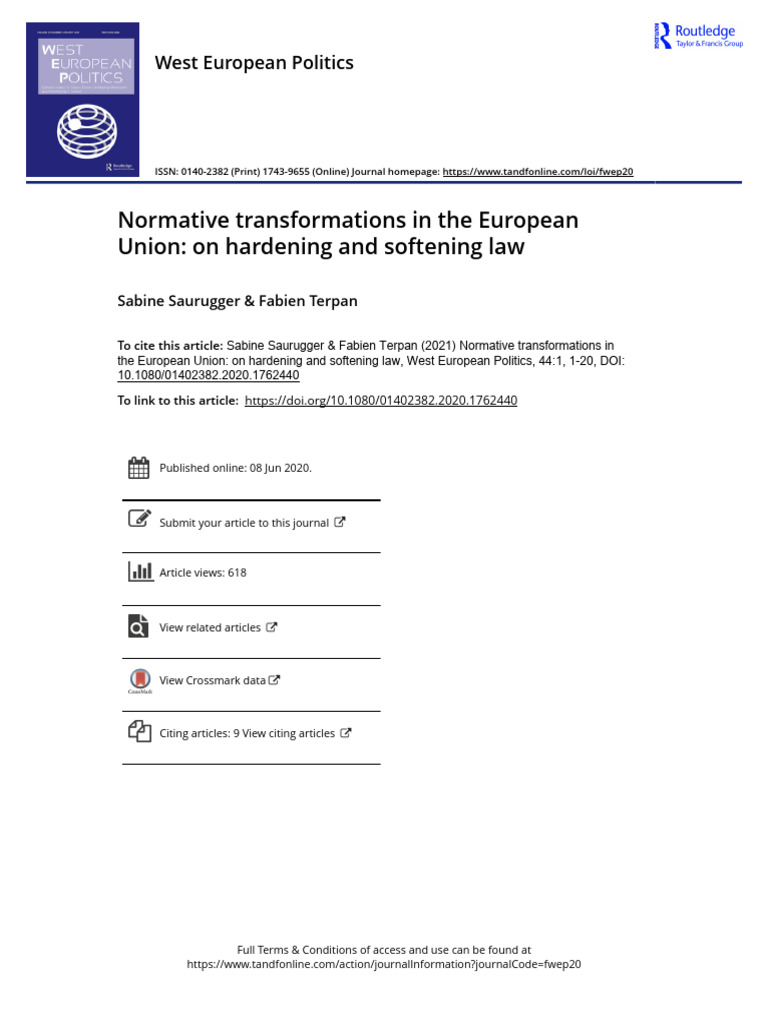 Normative Transformations in The European | PDF | Governance | European ...