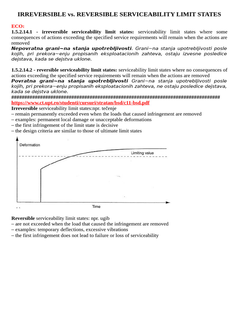 - Irreversible vs. Reversible Serviceability Limit States | PDF