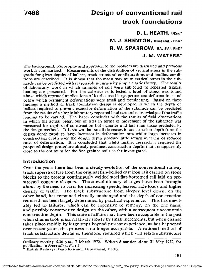 Rail Track Foundation Design Insights | PDF | Deformation (Engineering ...