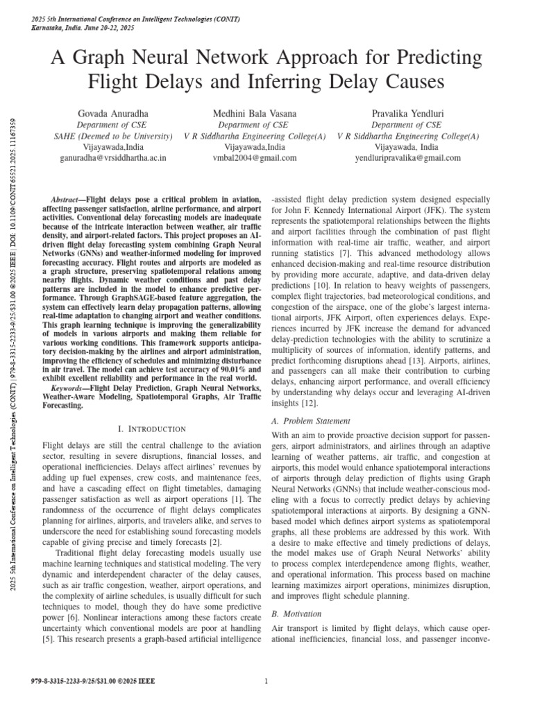 A Graph Neural Network Approach For Predicting Flight Delays and ...