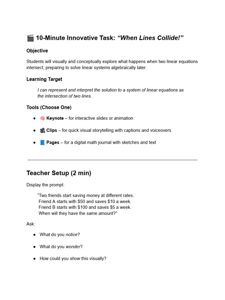 Exploring Linear Equation Intersections | PDF
