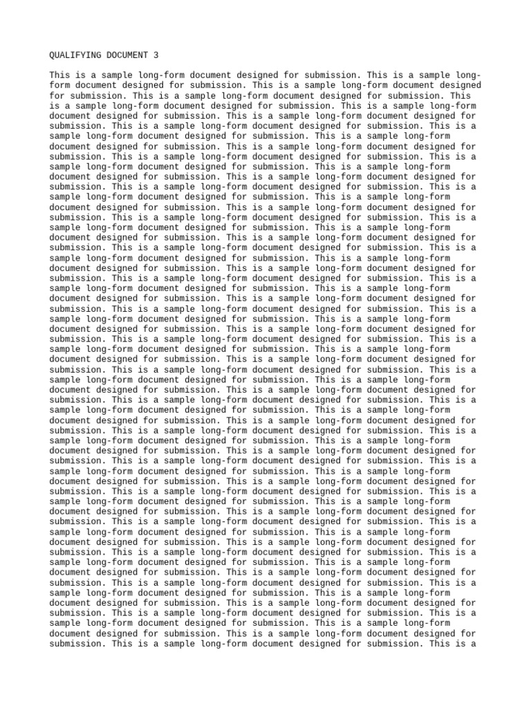Sample Long-Form Submission Document | PDF