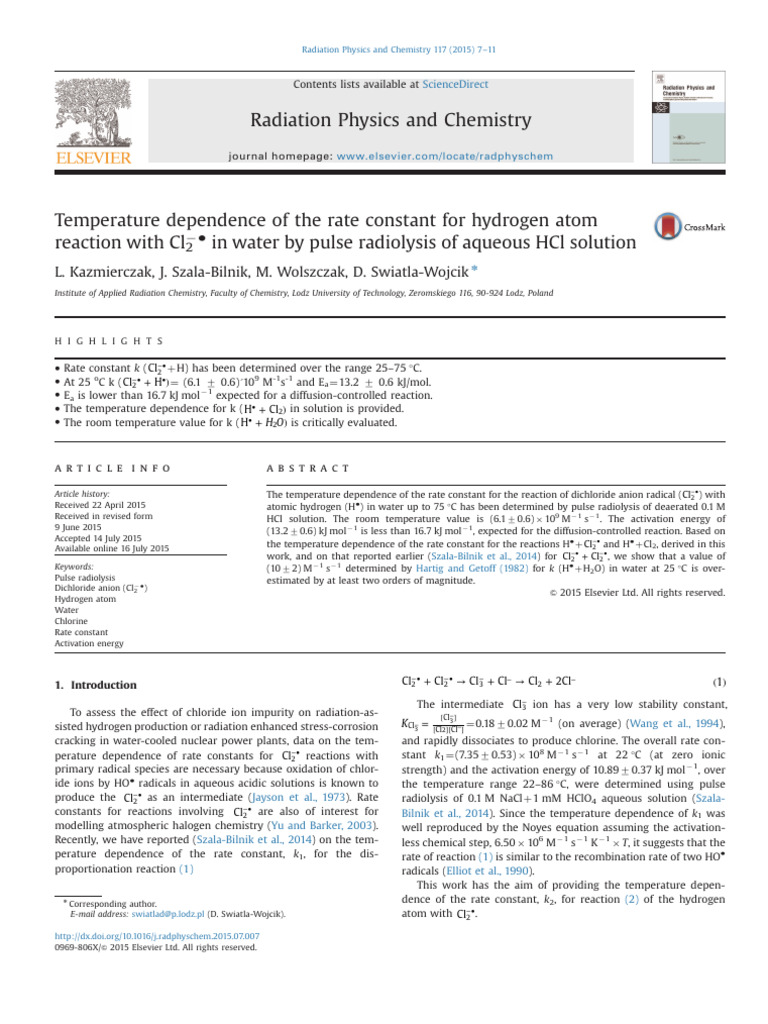 2015_Cl2-+H_Eakt | PDF | Chlorine | Activation Energy