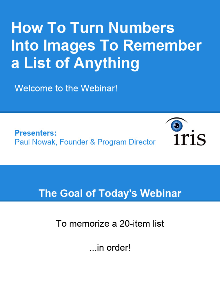 04 How To Turn Numbers Into Images To Remember A List of Anything | PDF ...
