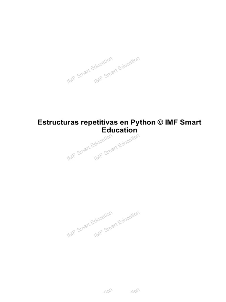 4. Estructuras Repetitivas en Python (PDF Descargable) | PDF | Python (lenguaje de programación ...