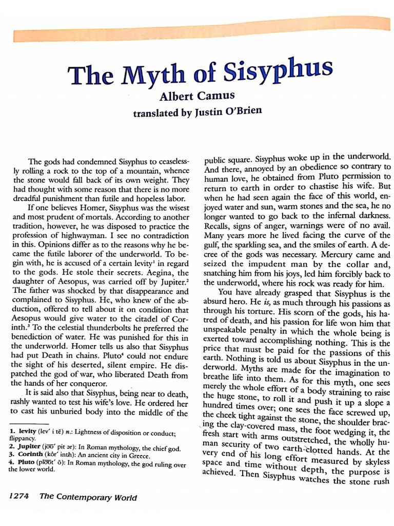 The Myth of Sisyphus - Albert Camus | PDF