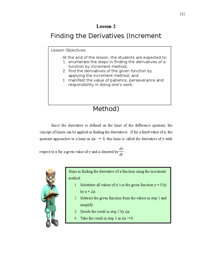 Lesson 2 Increment Method Ok Na Ok Pdf Derivative Differential Calculus 