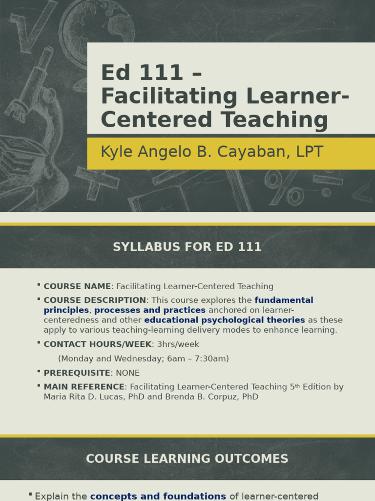 ED 111 FLCT Course Orientation | PDF | Learning | Constructivism ...