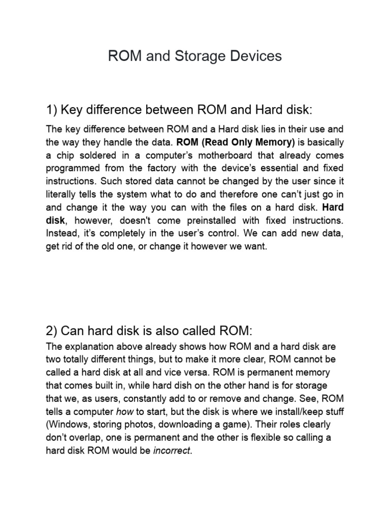 ROM and Storage Devices | PDF