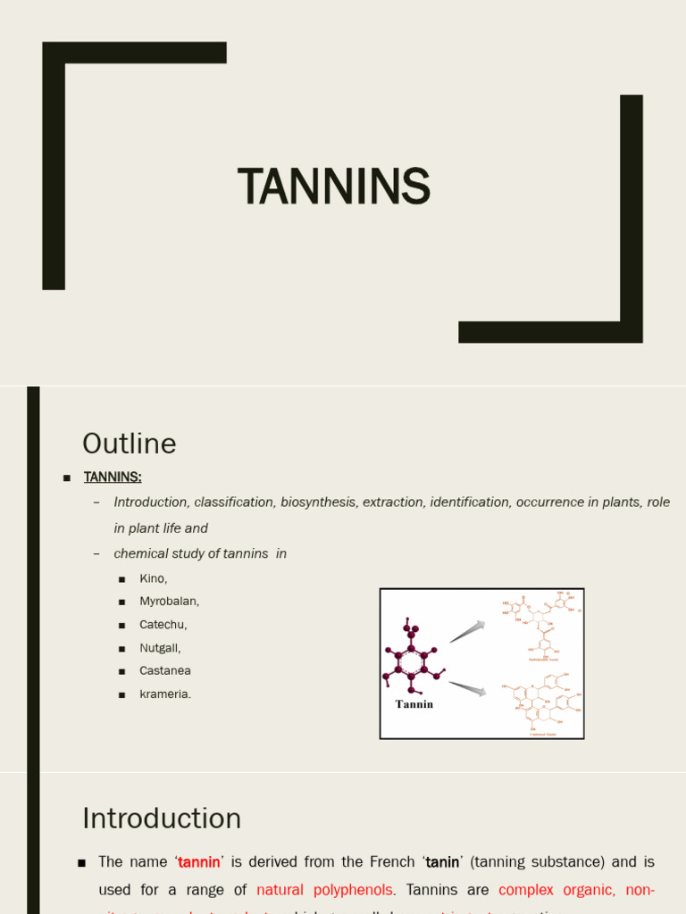Tannins | PDF | Polyphenol | Chemical Compounds