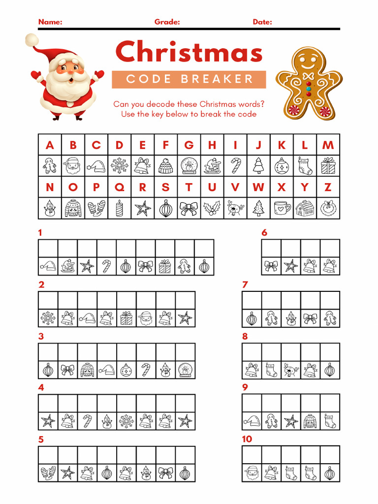 Christmas Code Breaker Worksheet 2 | PDF