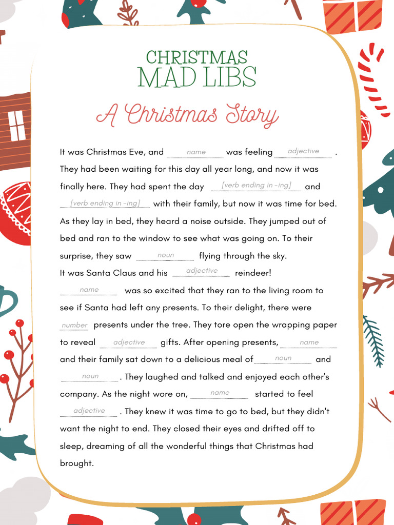 Christmas Mad Libs Party Game | PDF