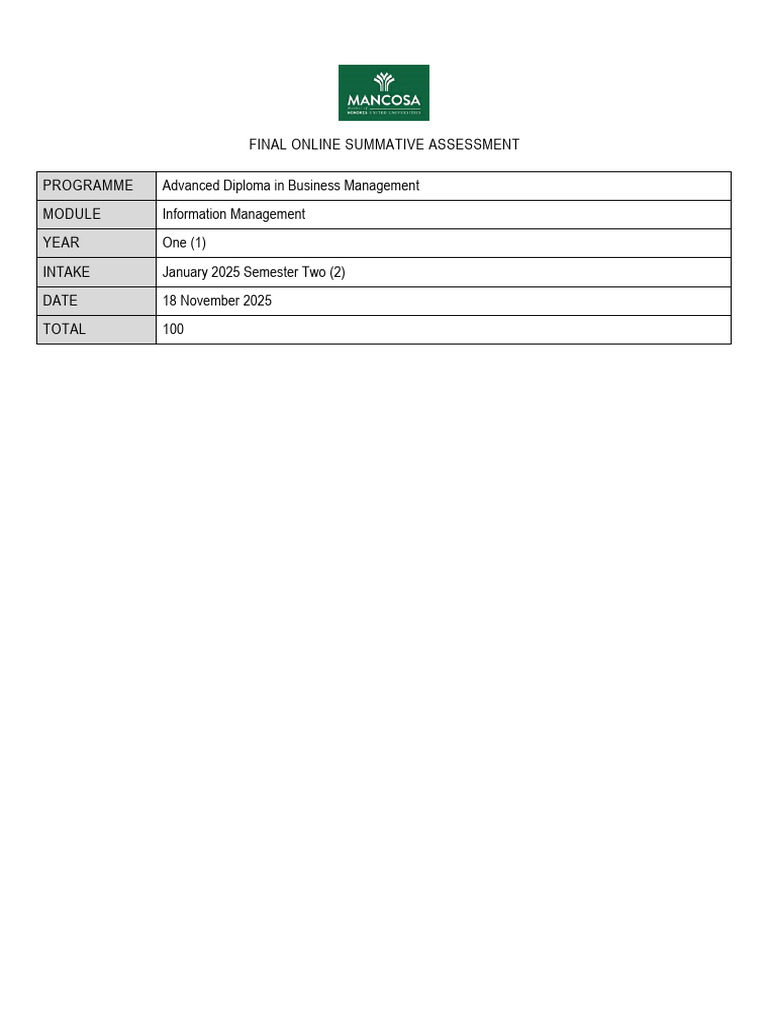 JAN25 S2 ADBM Information Management OSA FINAL | PDF | Sustainability ...
