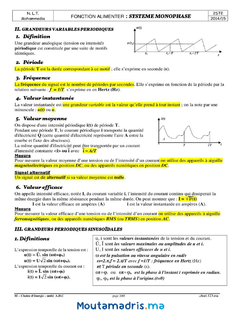 Cours 2bac Ste Si 01 | PDF