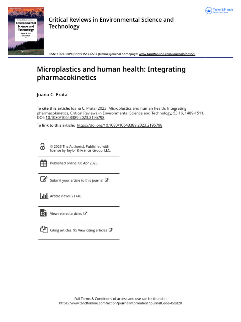Microplastics' Impact on Human Health | PDF | Lung | Small Intestine