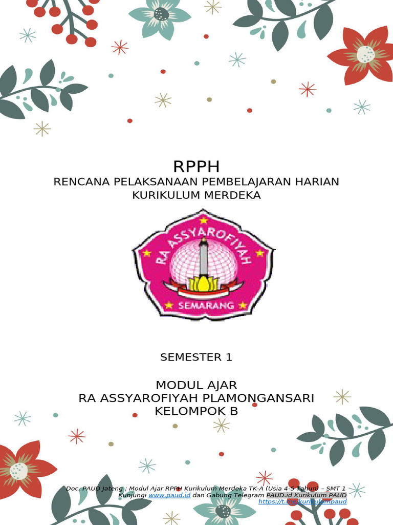 RPPH Kurikulum Merdeka TK-A 2025 | PDF