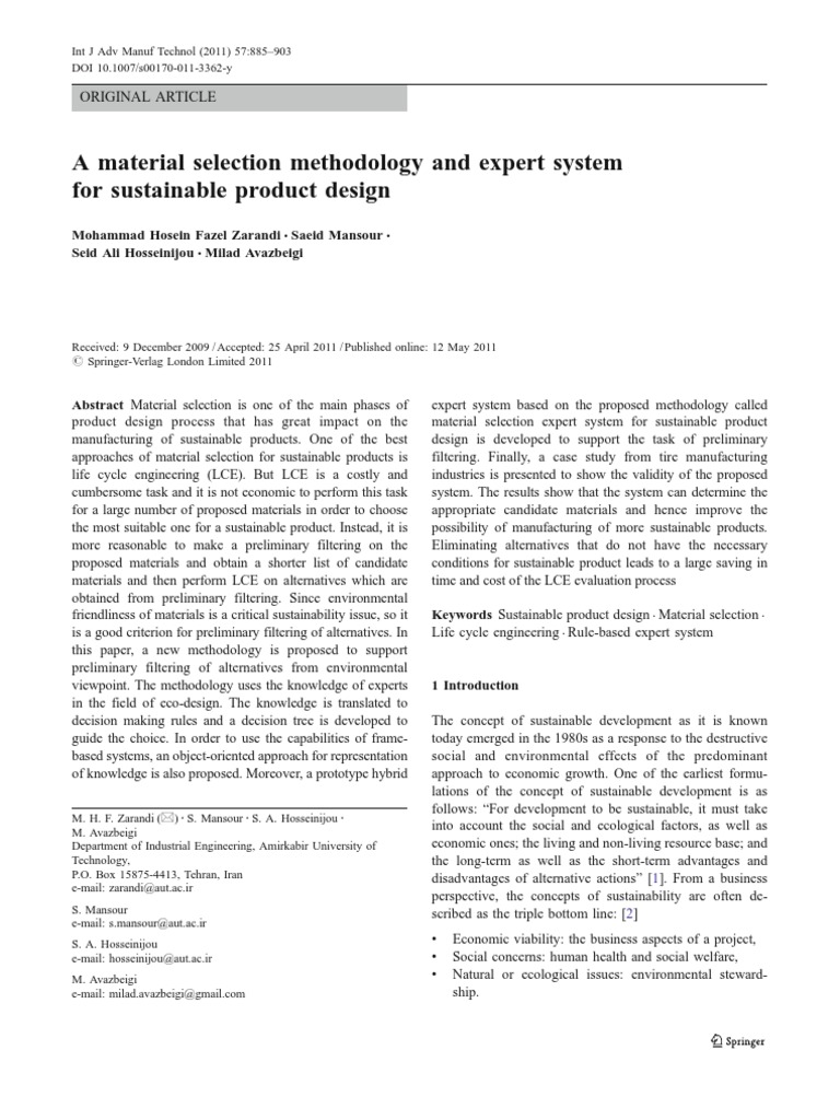 Material Selection Methodology | PDF | Object (Computer Science ...