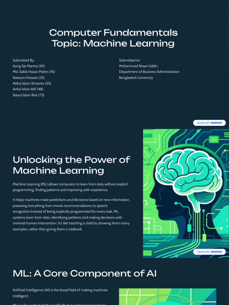 Computer Fundamentals Topic Machine Learning 2 2 | PDF | Machine ...