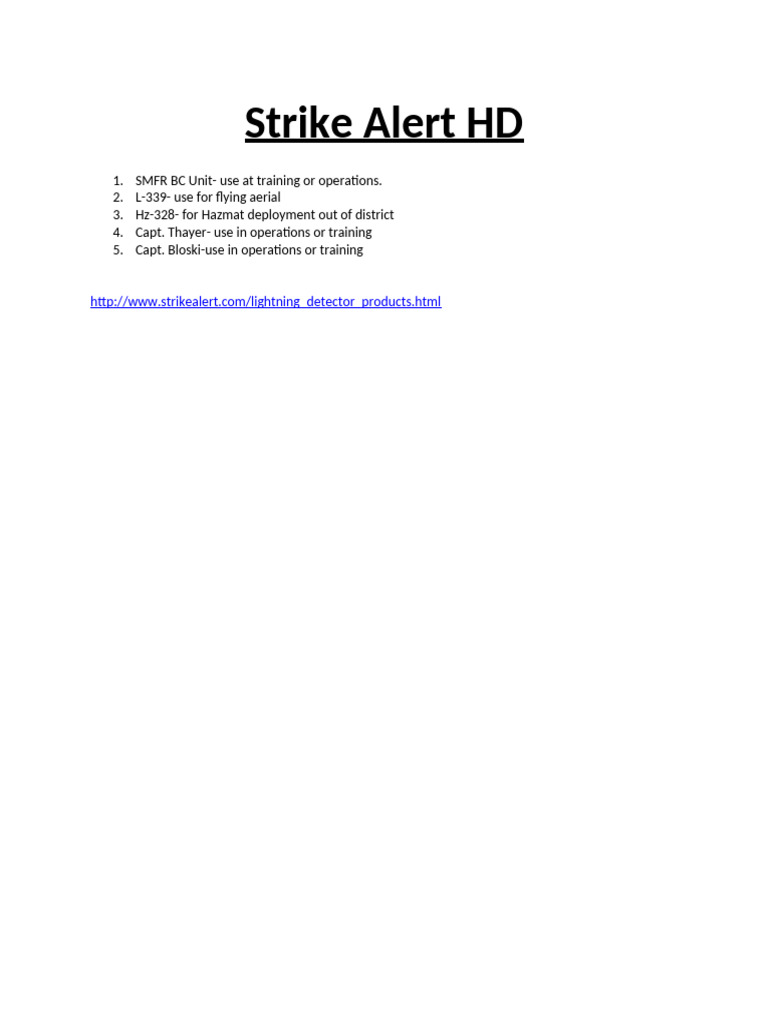 Strike Alert HD | PDF